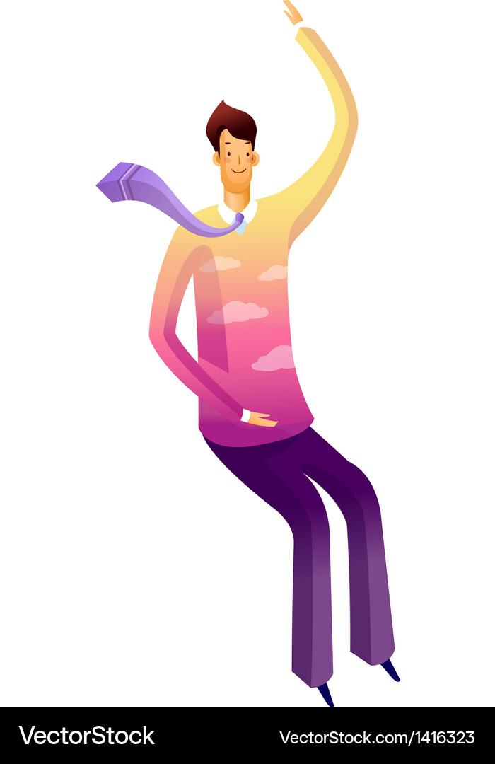 Side view of man sitting Royalty Free Vector Image