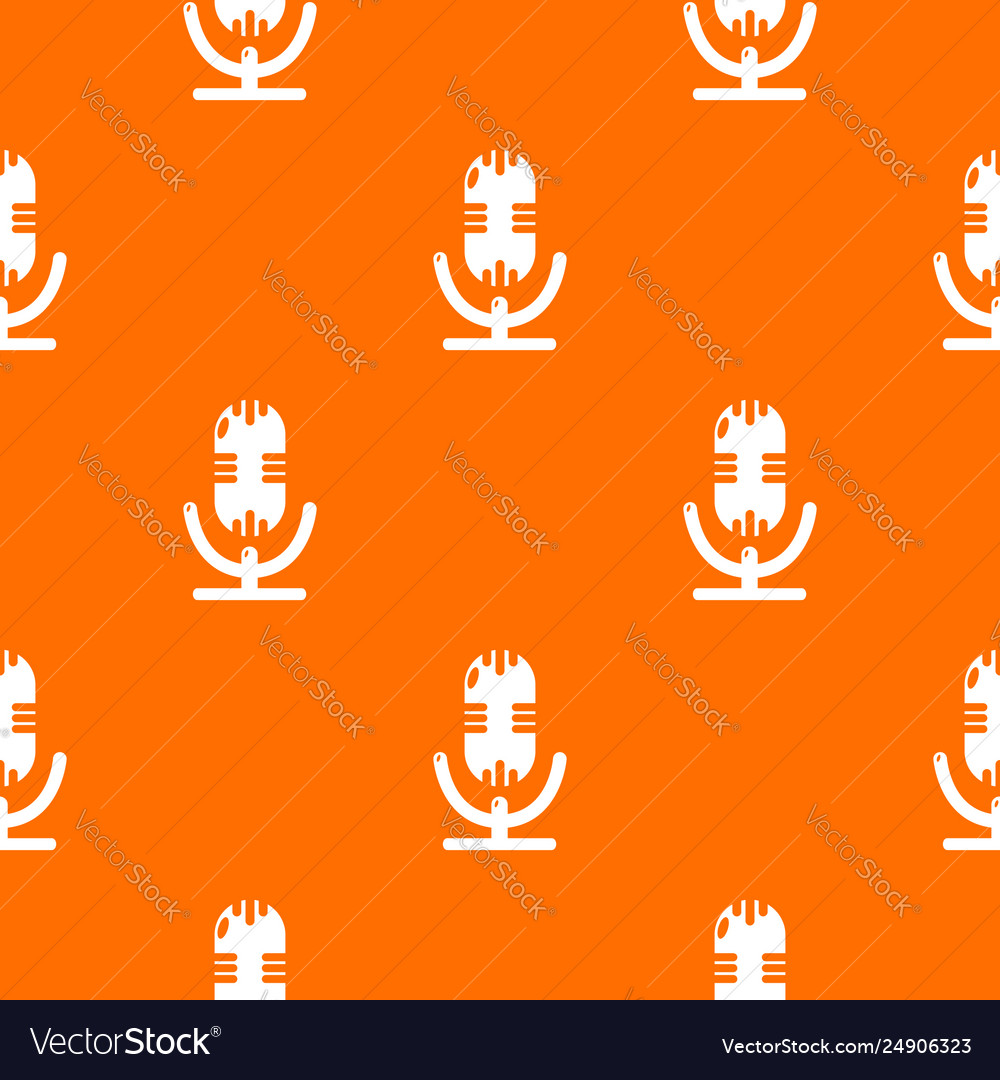 Studio microphone pattern orange Royalty Free Vector Image