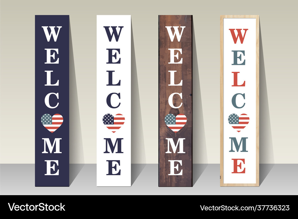 Welcome porch sign vertical design template Vector Image