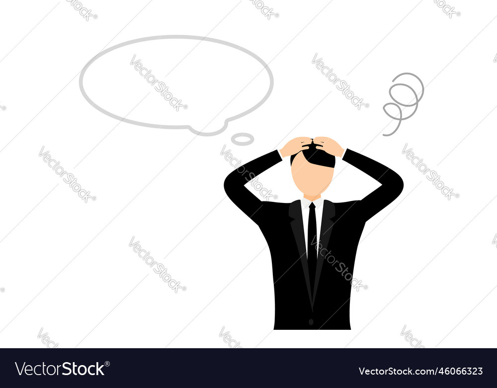 Young man in mourning worried Royalty Free Vector Image