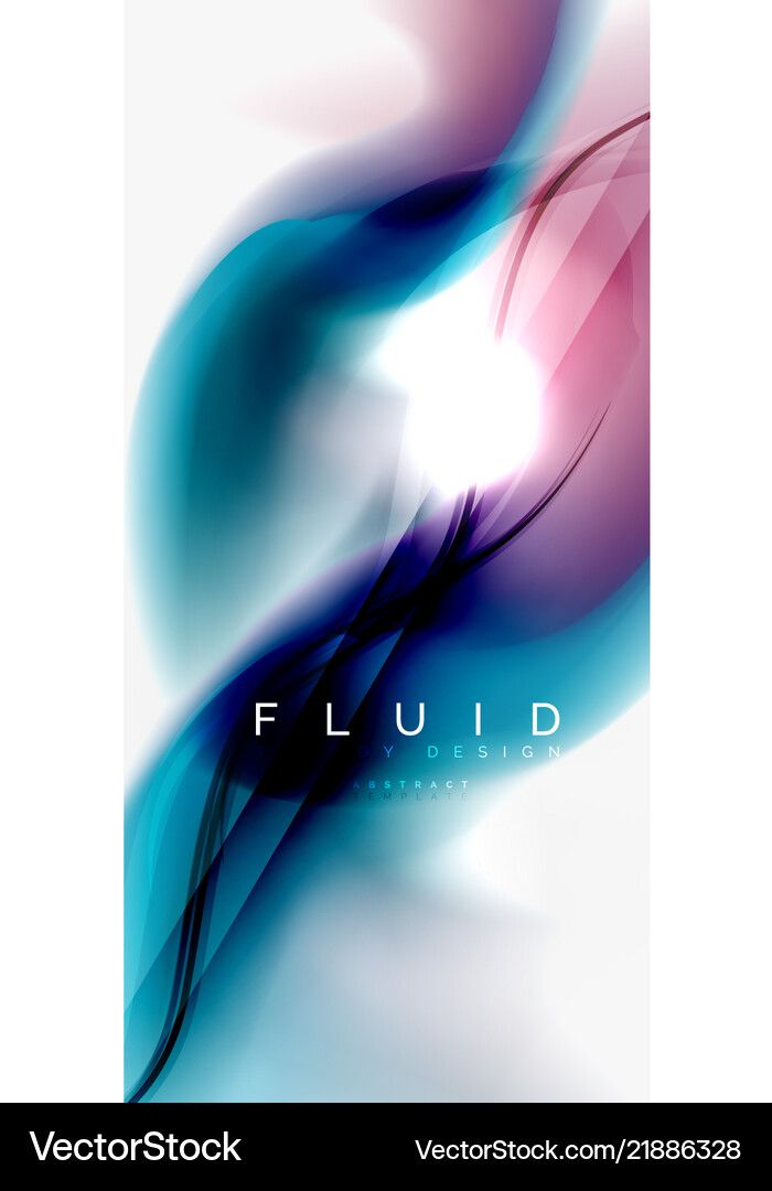 Color flowing wave trendy liquid design template Vector Image