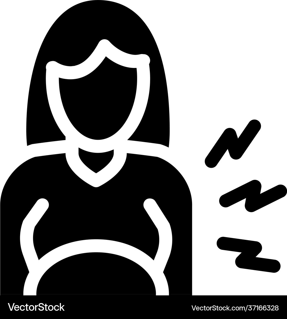 Contractions pregnant woman icon glyph Royalty Free Vector