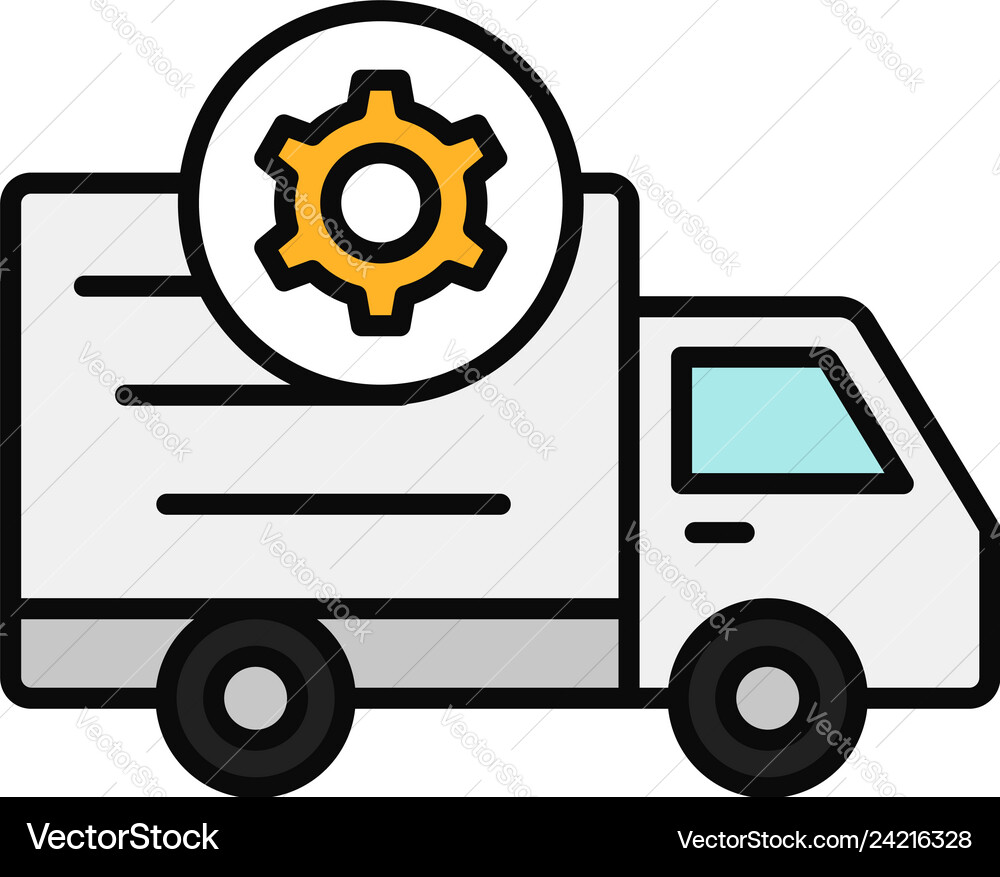 Delivery truck gear icon shipment setting Vector Image