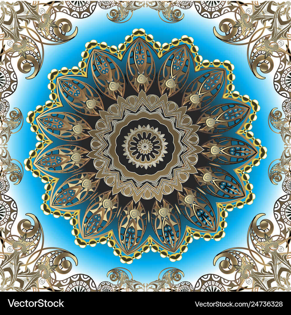 Elegance ornate gold paisley seamless pattern Vector Image