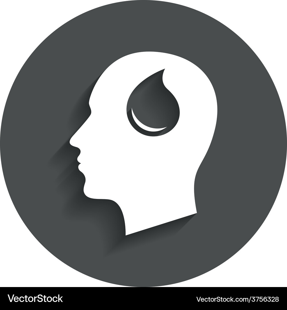 Head with drop sign icon male human Royalty Free Vector