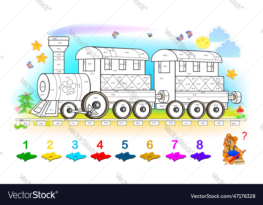 Math education for children coloring book Vector Image