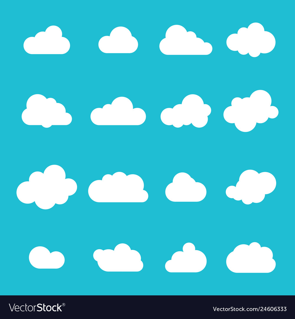 Cloud icon sky clouds set Royalty Free Vector Image