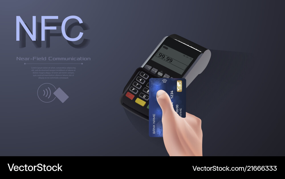 Contactless wireless pay sign logo nfc technology Vector Image