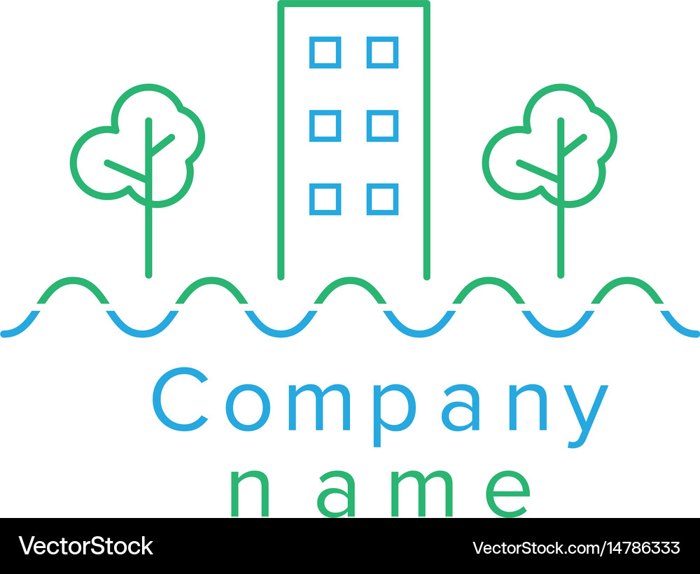 Contour logo for a construction company Royalty Free Vector