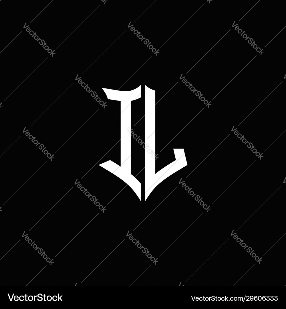 Il monogram letter logo ribbon with shield style Vector Image