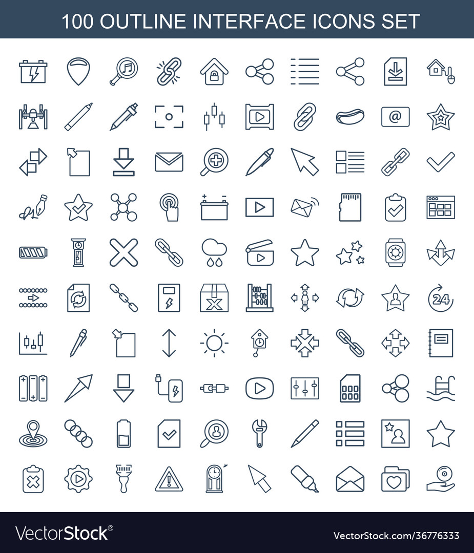 Interface icons Royalty Free Vector Image - VectorStock