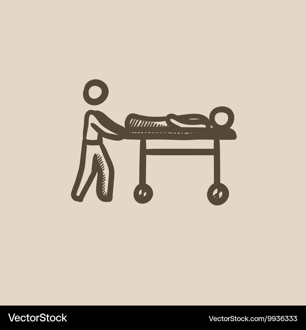 Man pushing stretchers sketch icon Royalty Free Vector Image