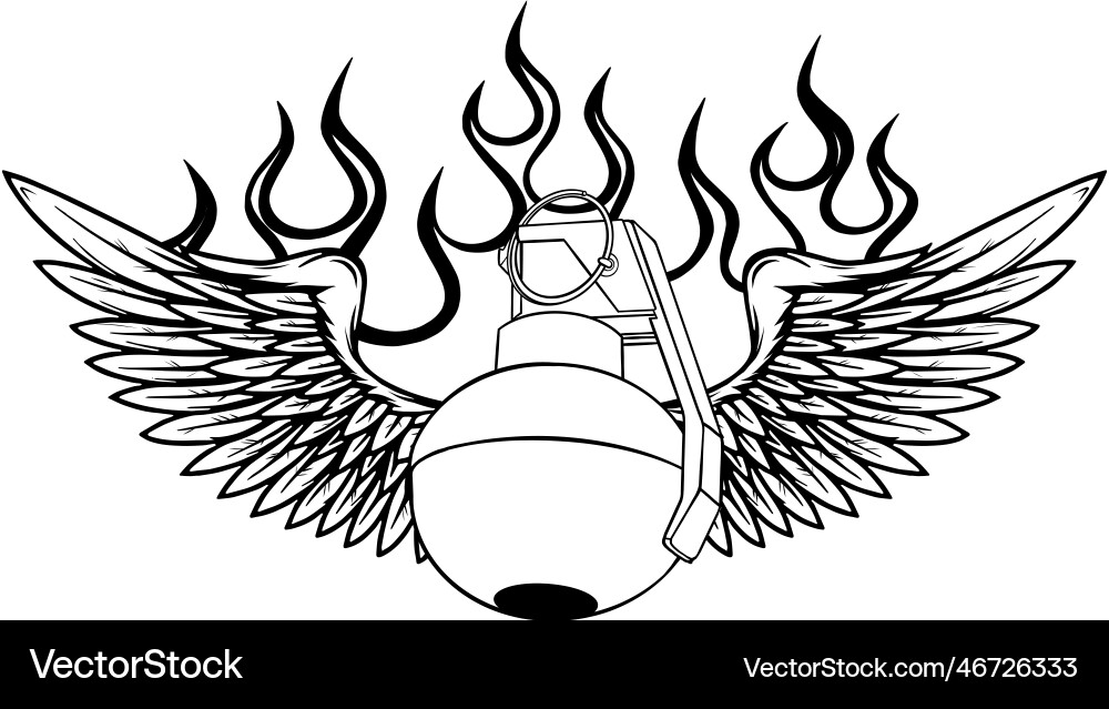 Monochrome grenade Royalty Free Vector Image - VectorStock