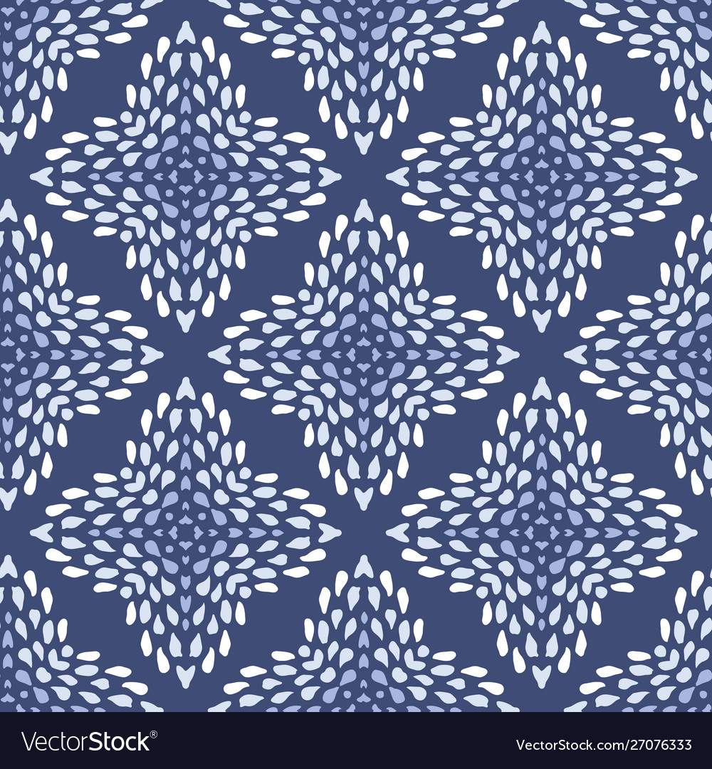 Seamless indigo batik pattern Royalty Free Vector Image
