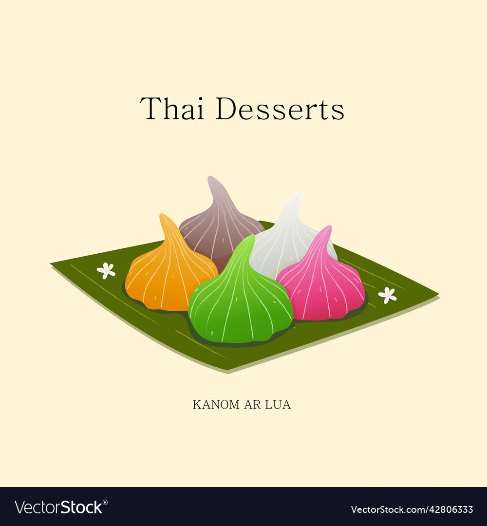 Thai-desserts1 Royalty Free Vector Image - VectorStock