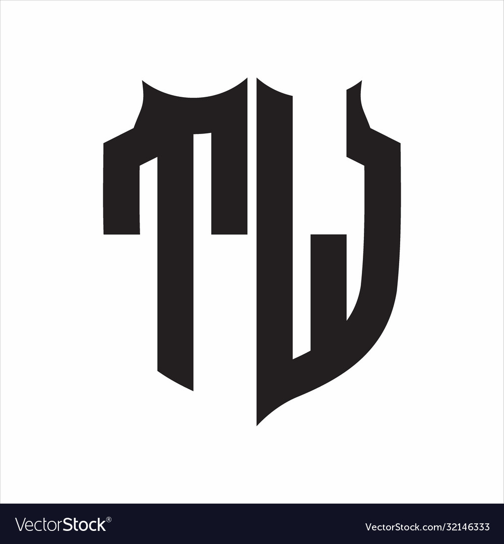 Tw logo shield style monogram design template Vector Image