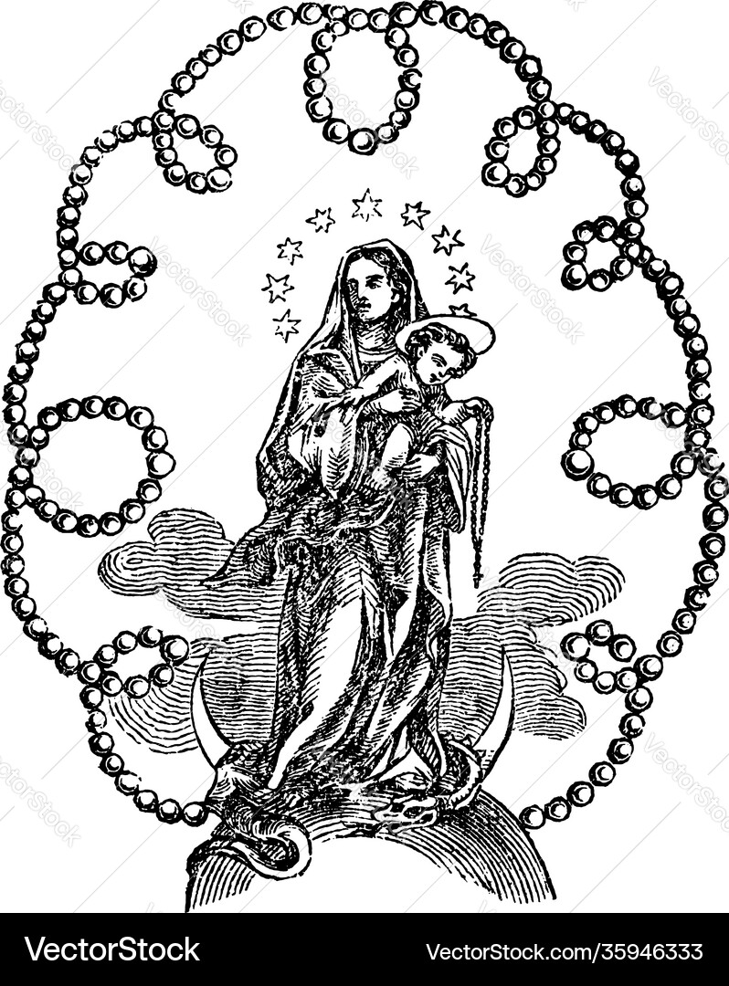 Vintage antique religious biblical drawing Vector Image