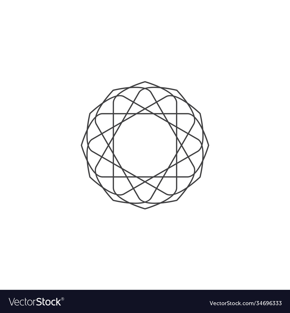 Wellness circle logo ring geometric abstract line Vector Image