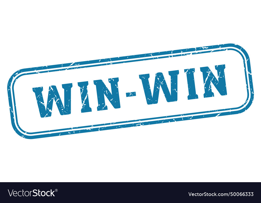 Win-win stamp win-win rectangular stamp on white Vector Image