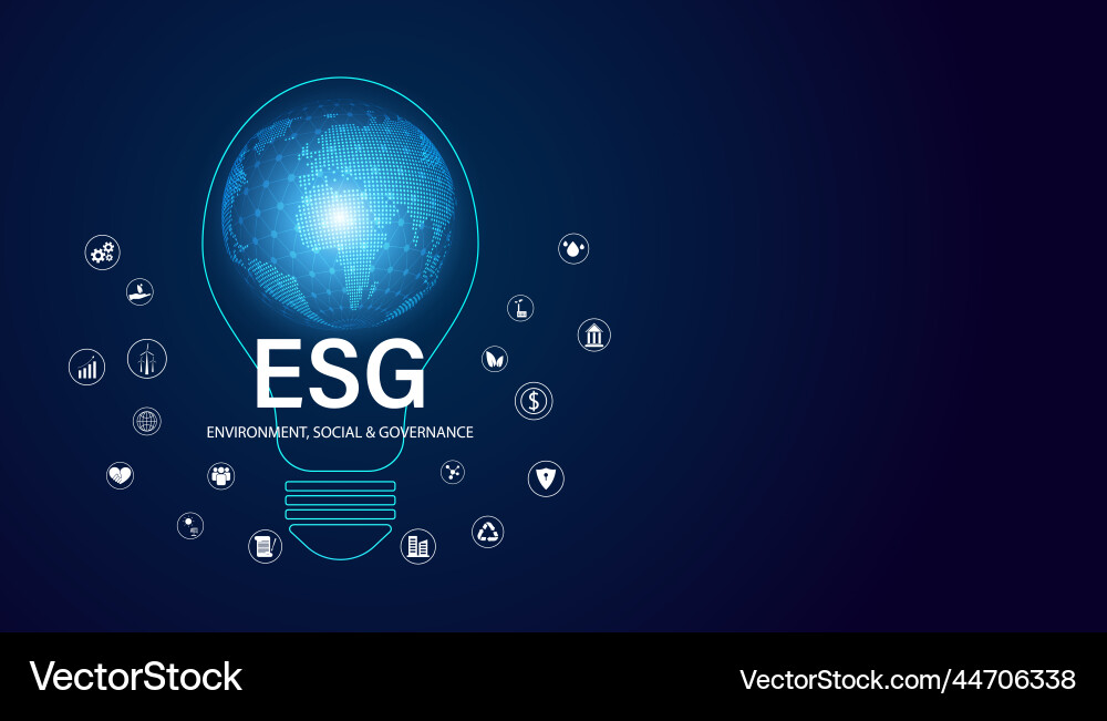 Abstract esg with icons concepts ideas and light Vector Image