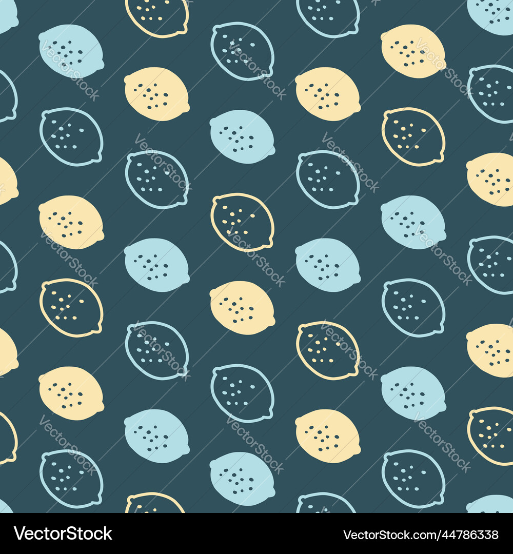Abstract retro lemon art shape and outline Vector Image