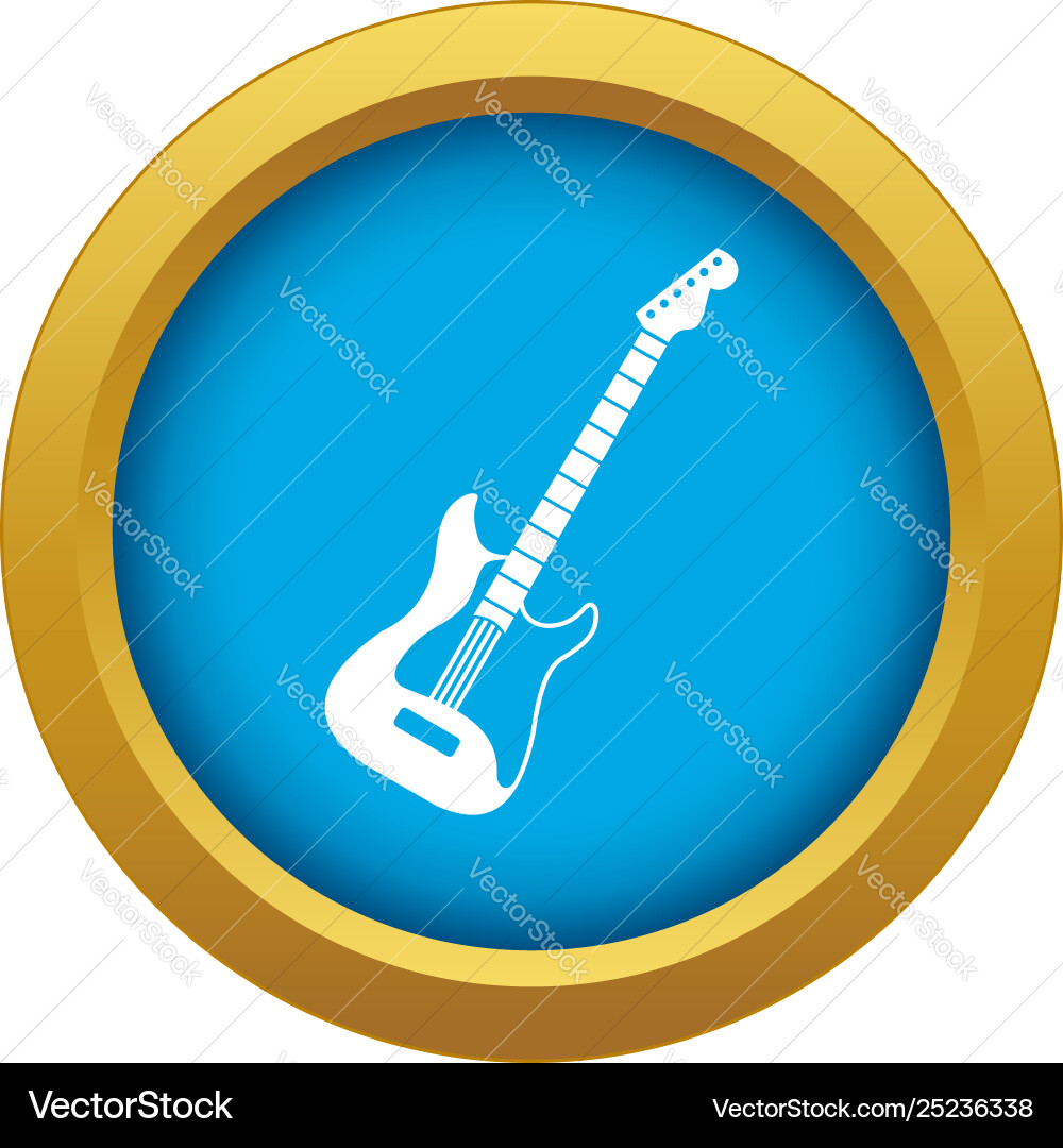 Acoustic guitar icon blue isolated Royalty Free Vector Image