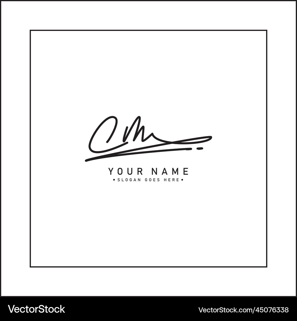 Cm handwritten signature logo - template Vector Image