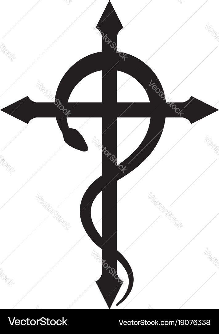 Crux serpentines the serpent cross Royalty Free Vector Image
