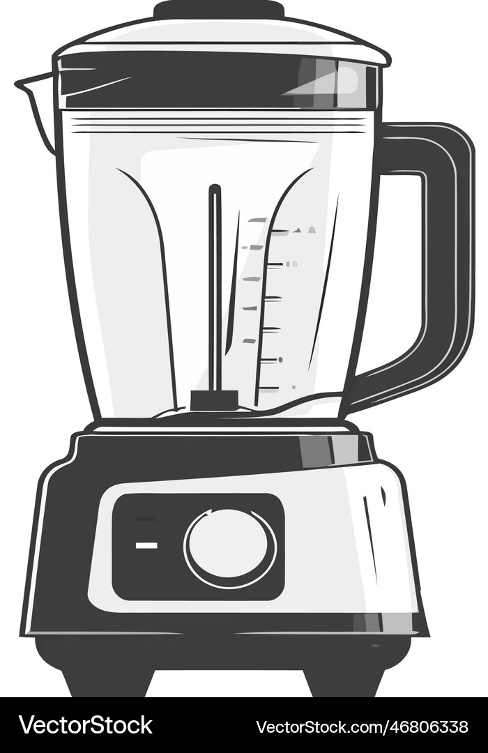 Fresh fruit juice made with electric juicer Vector Image