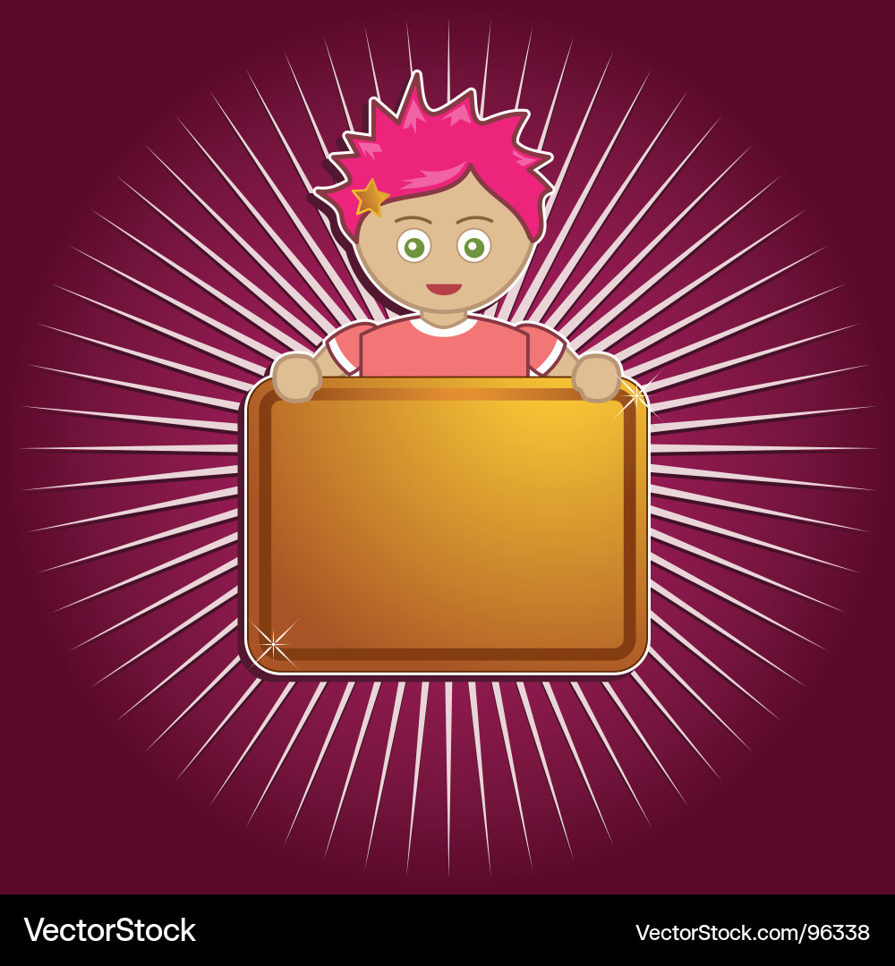 Funky girl holding sign Royalty Free Vector Image