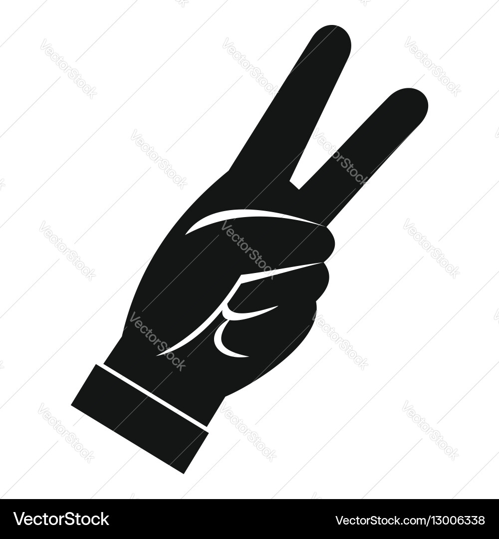 Hand showing victory sign icon simple style Vector Image
