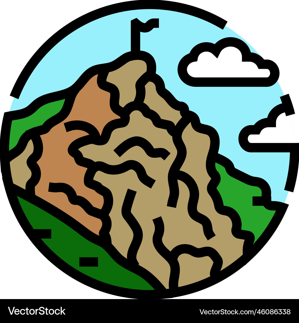 High mountain landscape color icon Royalty Free Vector Image