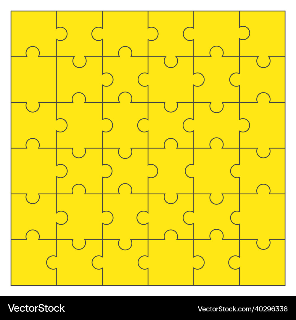 Jigsaw Puzzle Template - 36 Pieces Royalty Free Vector Image