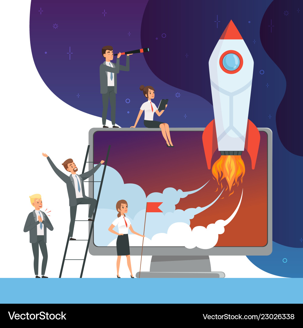 Launch startup concept business of Royalty Free Vector Image