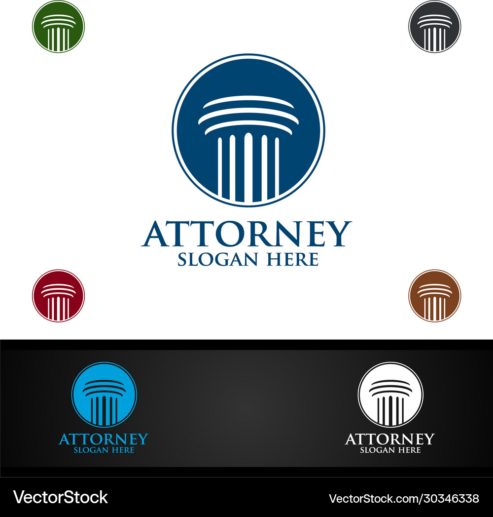 Law and attorney logo design Royalty Free Vector Image