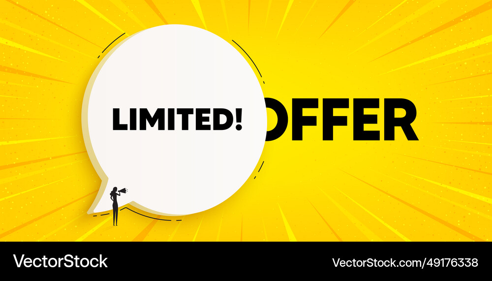 Limited symbol special offer sign chat speech Vector Image
