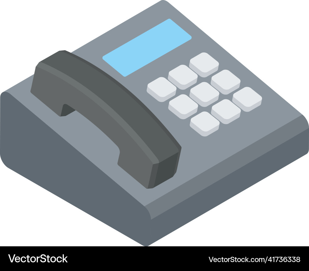 Modern wired telephone with buttons and handset Vector Image