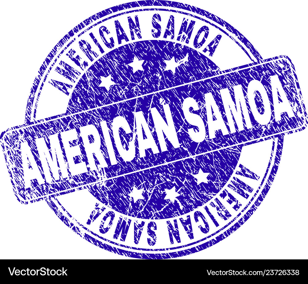 Scratched textured american samoa stamp seal Vector Image