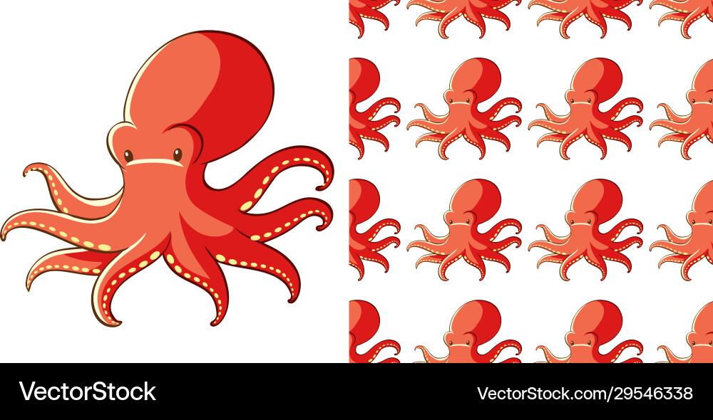 Seamless background design with octopus Royalty Free Vector