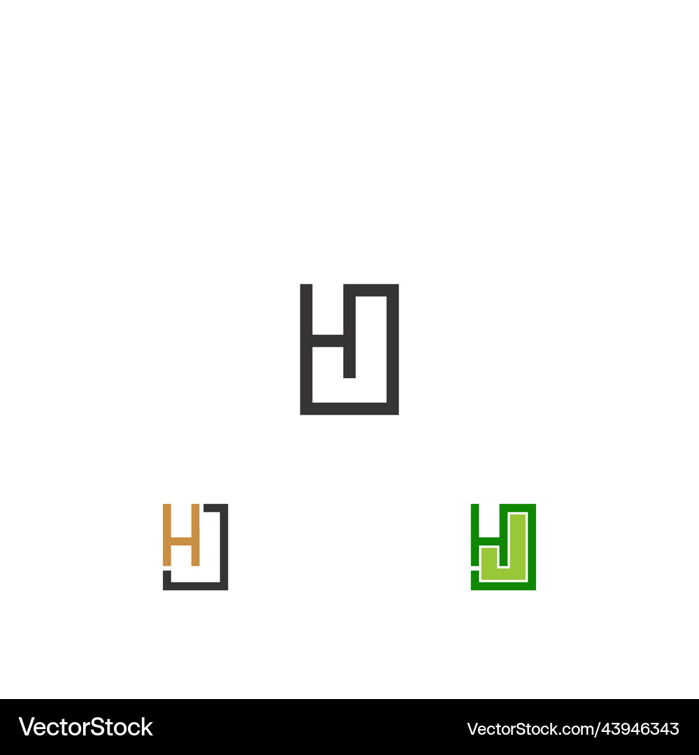 Alphabet initials logo jh hj j and h Royalty Free Vector