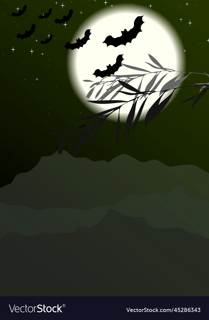 Bats silhouettes on full moon background Vector Image