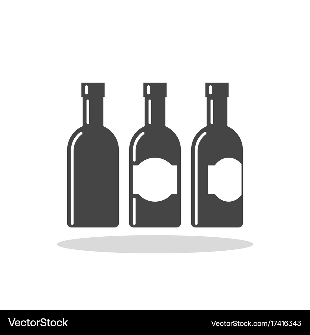 Bottle of alcohol flat icon Royalty Free Vector Image
