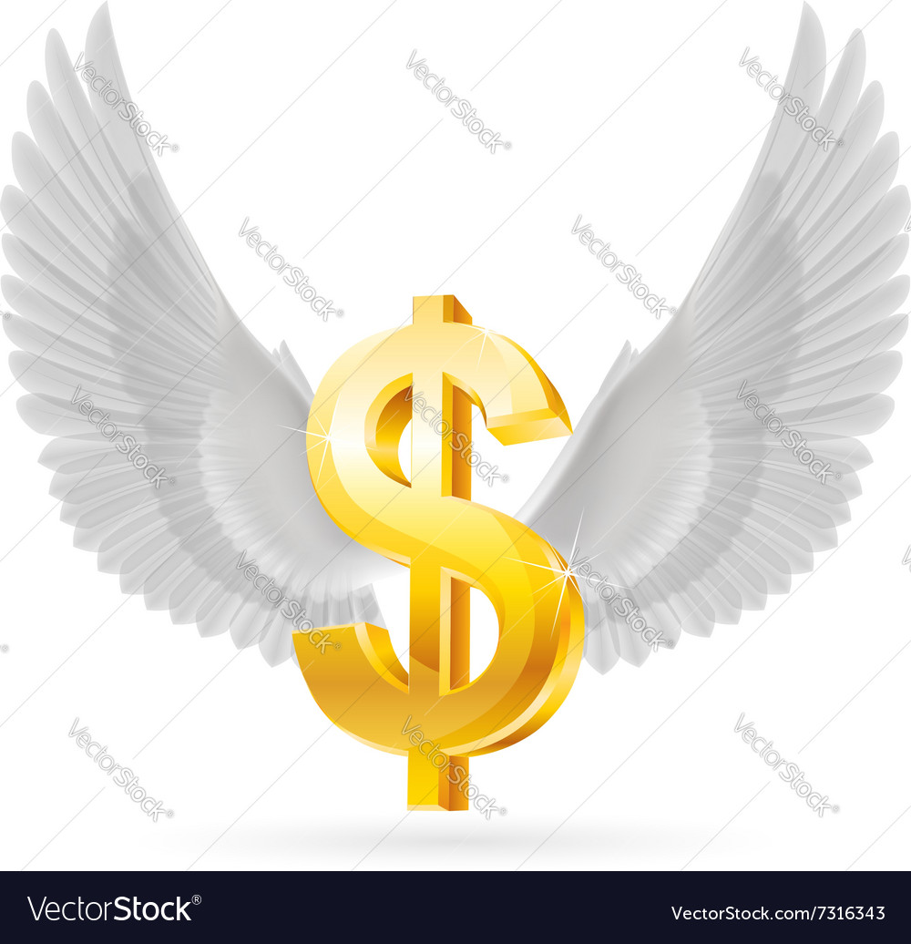 Flying dollar Royalty Free Vector Image - VectorStock