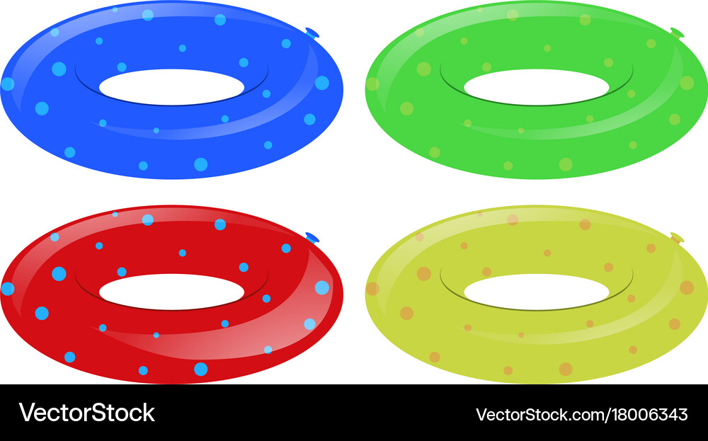 Four swim rings in different colors Royalty Free Vector