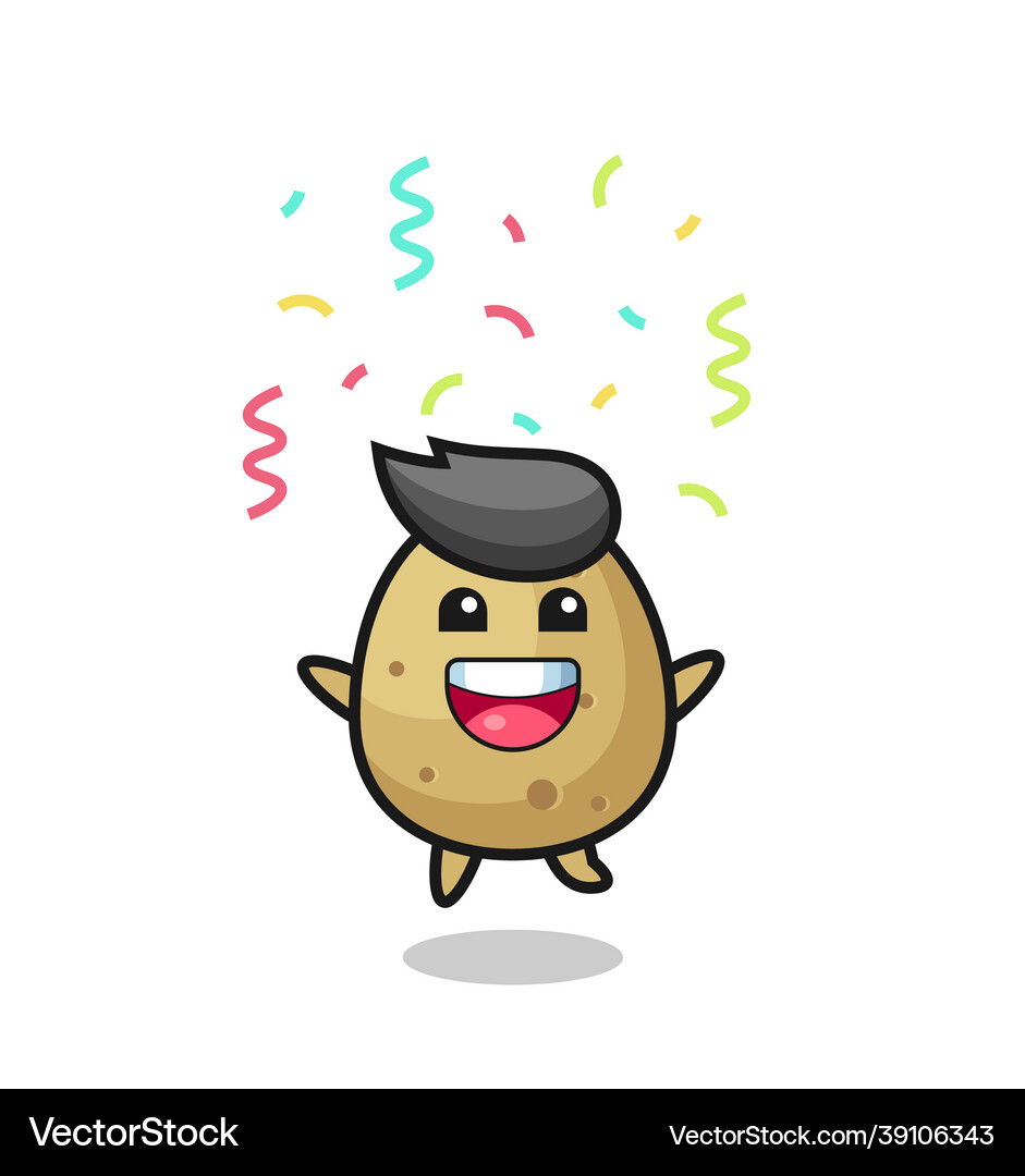 Happy potato mascot jumping for congratulation Vector Image