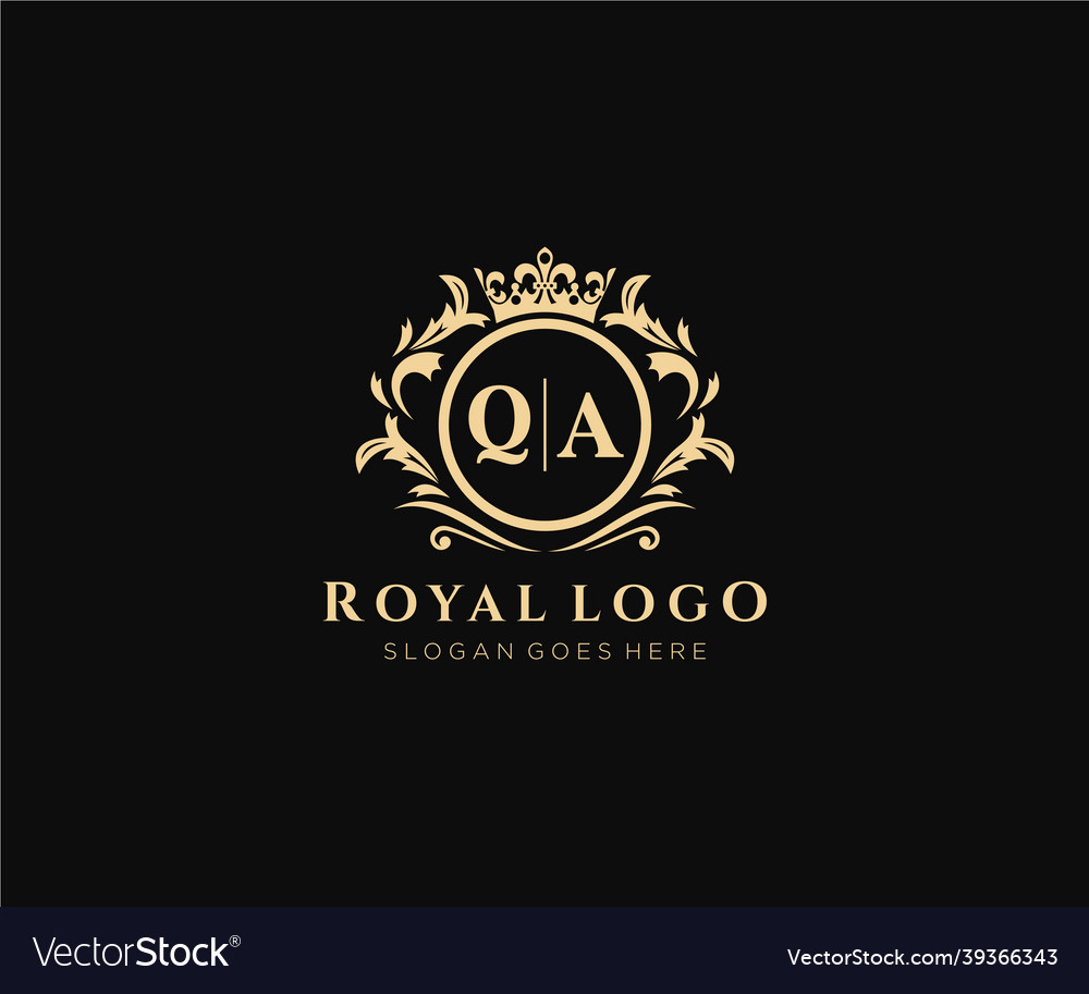 Initial qa letter luxurious brand logo template Vector Image Initial qa letter luxurious brand logo template Vector Image