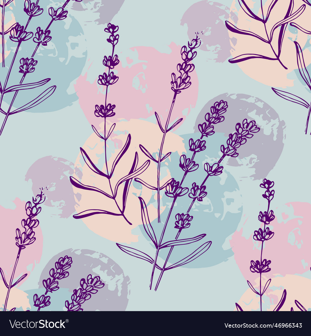 Lavender seamless pattern Royalty Free Vector Image