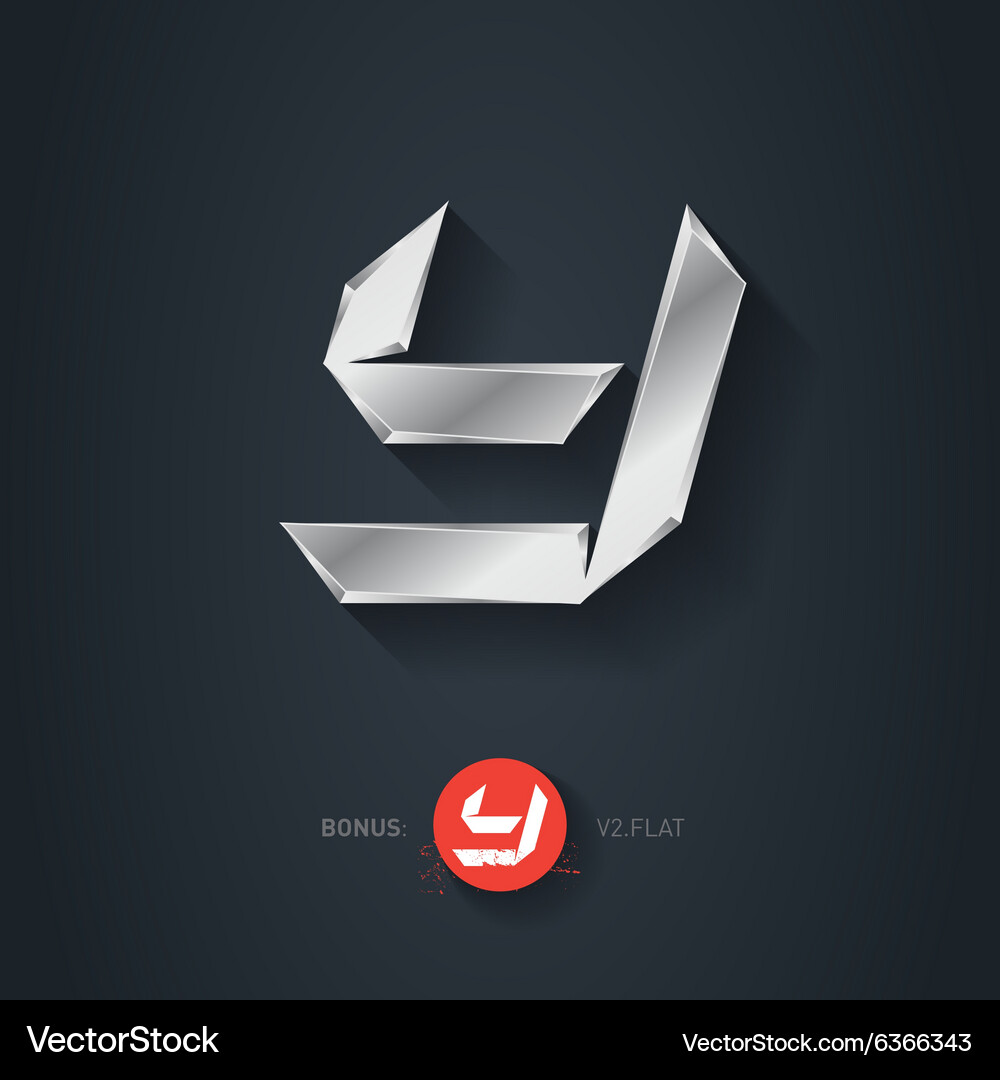 Letter y silver font elegant template for company Vector Image
