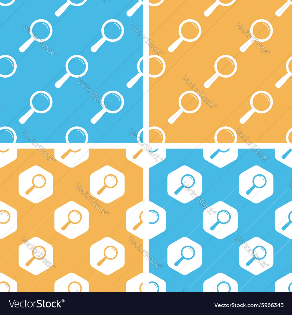 Magnifier pattern set colored Royalty Free Vector Image