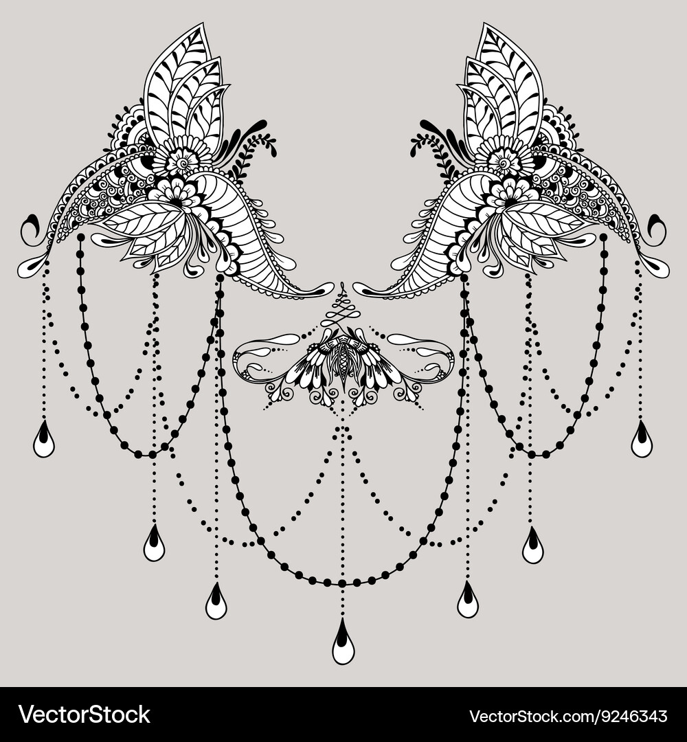 Mehndi Floral Ornament Royalty Free Vector Image